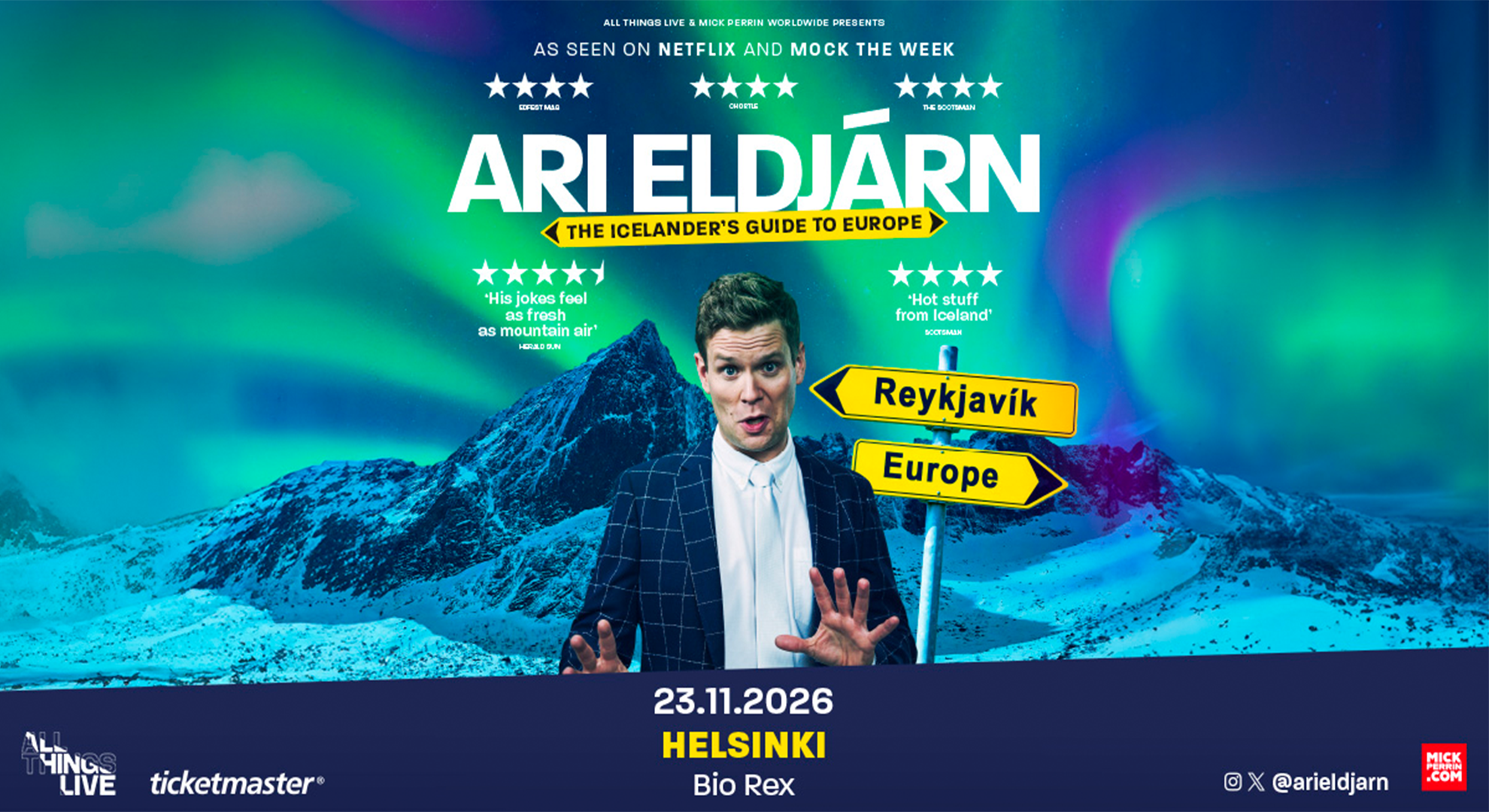 Ari Eldjárn: The Icelanders Guide to Europe - lasipalatsikortteli.fi